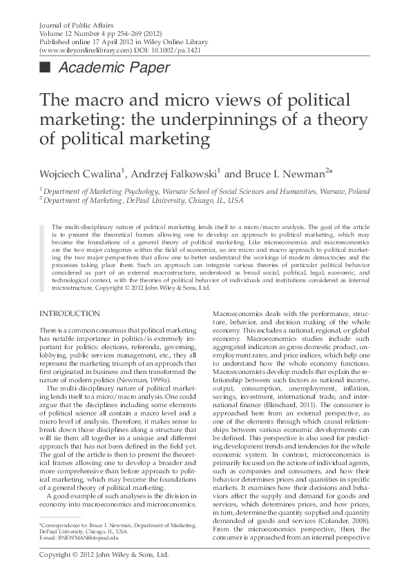 (PDF) The macro and micro views of political marketing: The ...