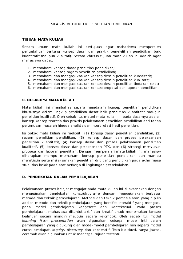 (DOC) SILABUS METLIT