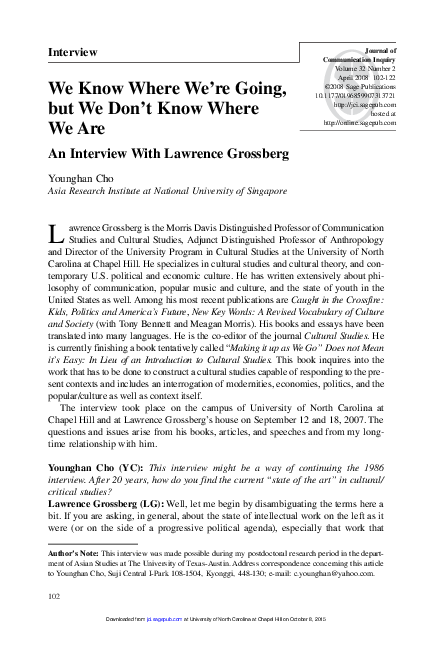 (PDF) We Know Where We're Going, but We Don't Know Where We AreAn ...