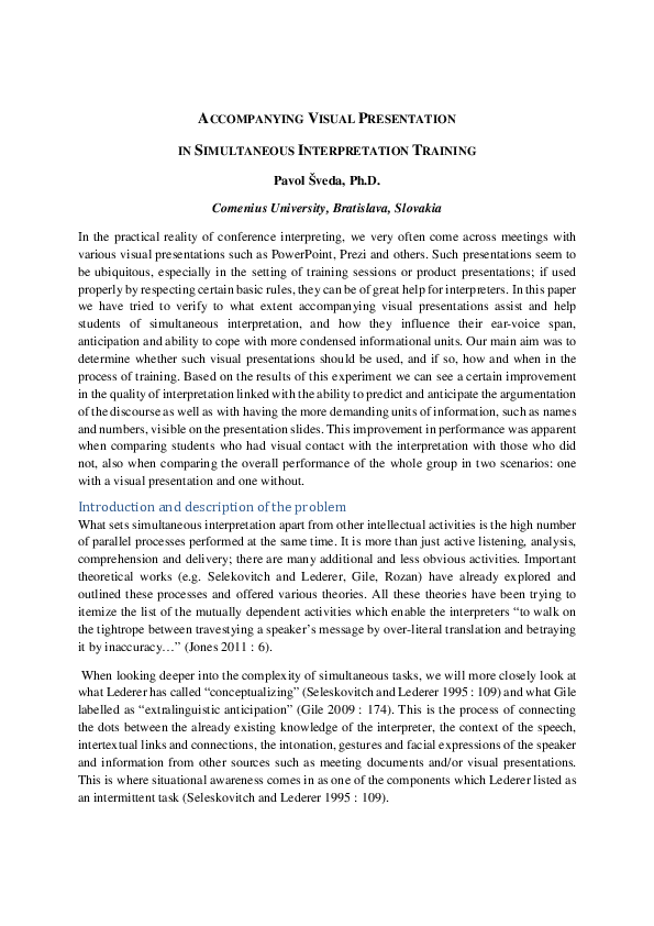 (PDF) Accompanying Visual Presentation in Simultaneous Interpretation ...