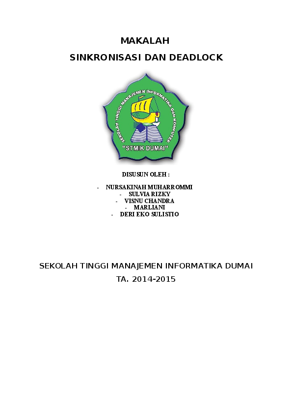 Sinkronisasi Dan Deadlock
