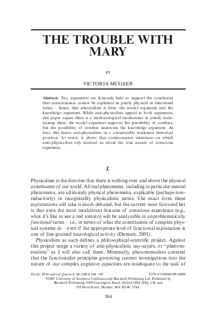 (PDF) The Trouble with Mary