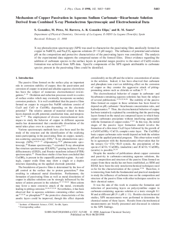 (PDF) Mechanism of copper passivation in aqueous sodium carbonate ...