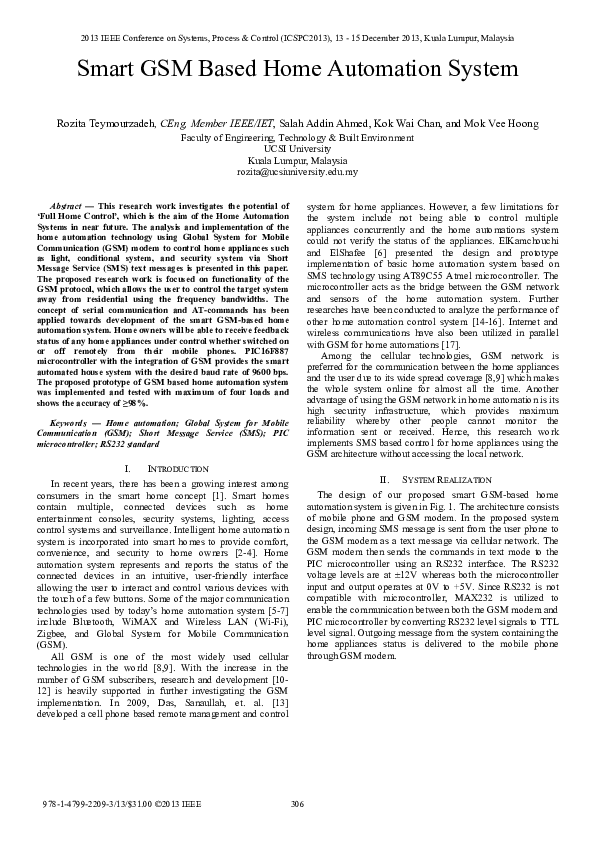 (PDF) GSM based home automation
