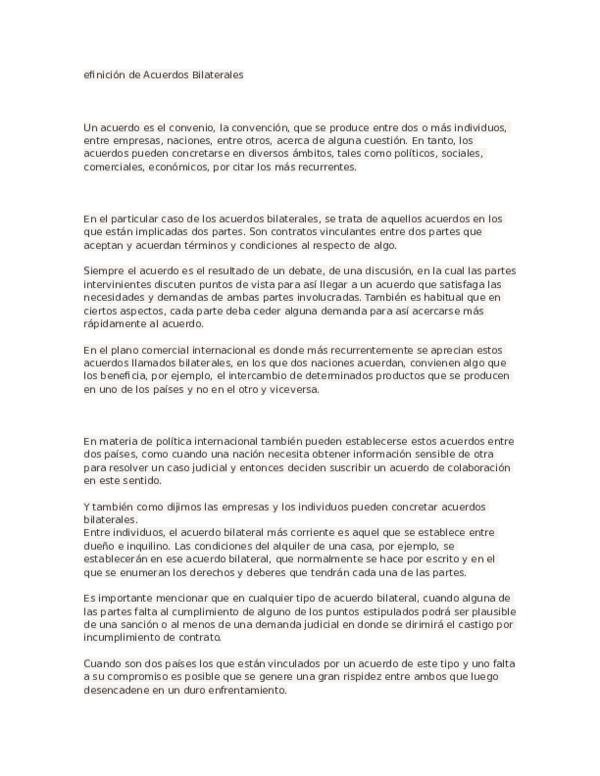 (DOC) Acuerdos Bilaterales
