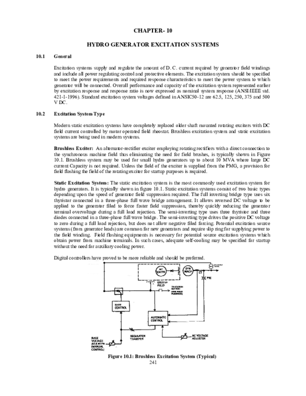 (PDF) Chapter-10 Hydro Generator Excitation Systems