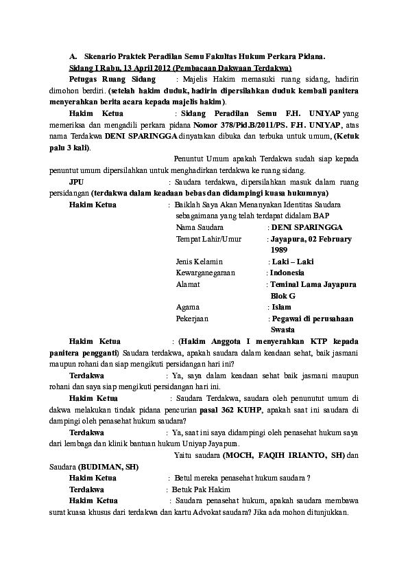 (DOC) SKENARIO PIDANA | Alan Adityanta - Academia.edu