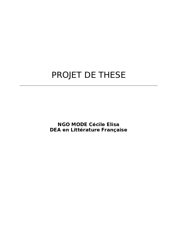 (DOC) Projet de thèse