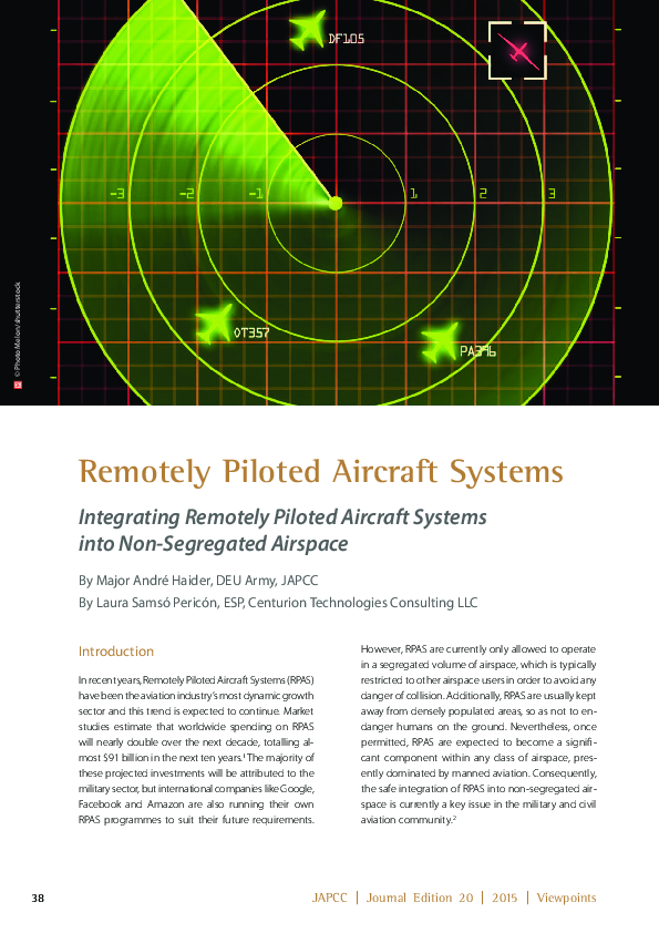 Pdf Integrating Remotely Piloted Aircraft Systems Into Non Segregated Airspace