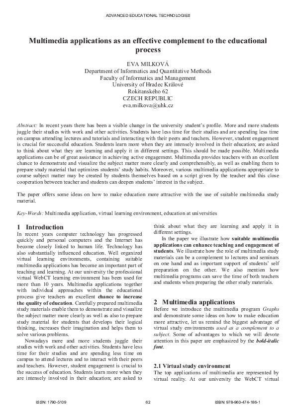 (PDF) Multimedia applications as an effective complement to the ...