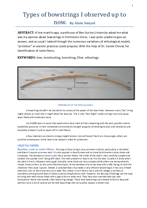 (PDF) Types of bowstrings throughout the world