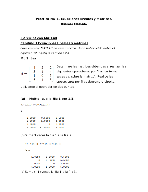 (DOC) Practica No. 1 Matlab