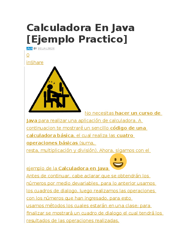 (DOC) Calculadora En Java