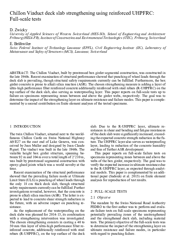 (PDF) Chillon Viaduct deck slab strengthening using reinforced UHPFRC ...