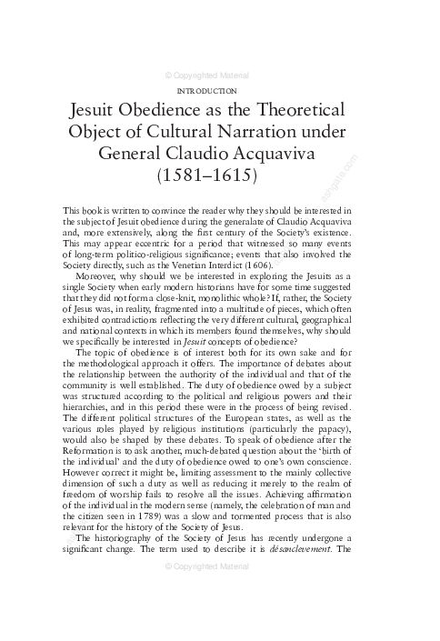 (PDF) Early Modern Jesuits between Obedience and Conscience during the ...