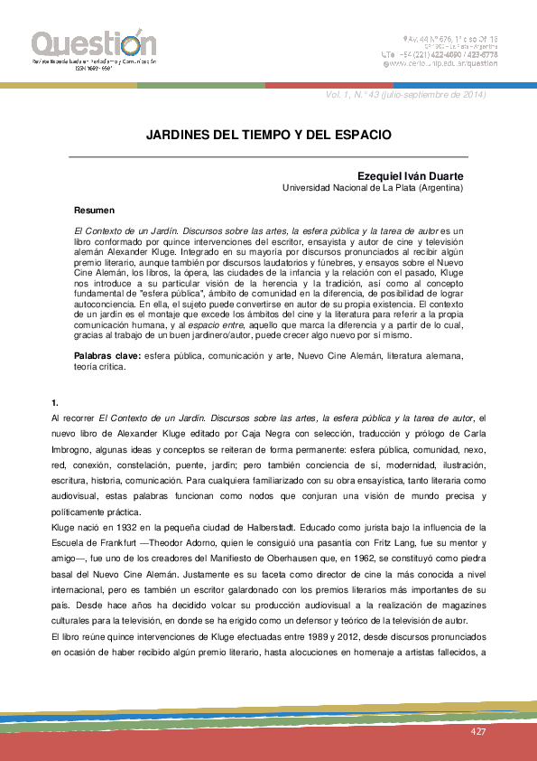 (PDF) Jardines del Tiempo y del Espacio