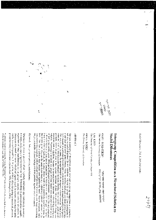 (PDF) Intergroup competition as a structural solution to social dilemmas.