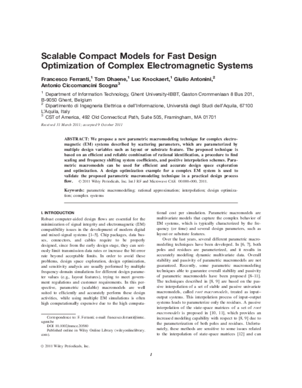 (PDF) Scalable compact models for fast design optimization of complex ...