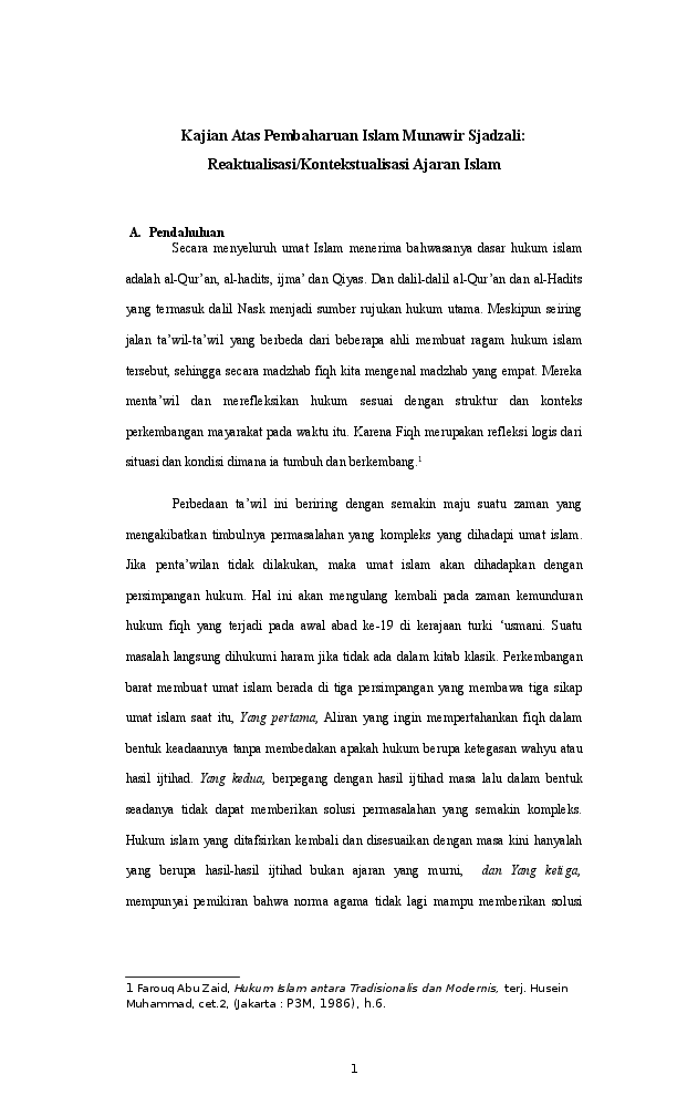 (DOC) Pemikiran Munawir Sjadzali