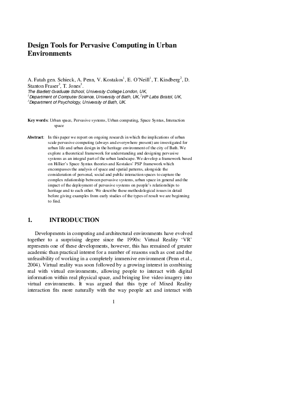 (PDF) Design tools for pervasive computing in urban environments