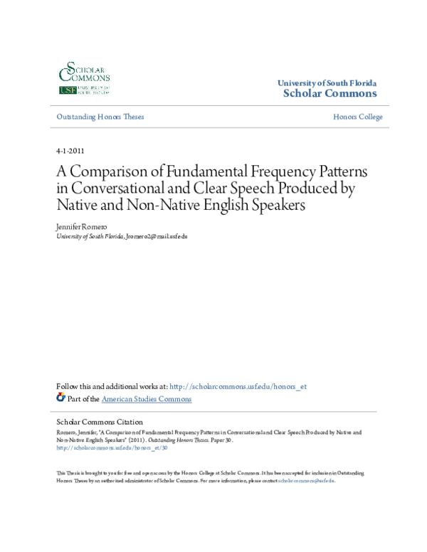 (PDF) A Comparison of Fundamental Frequency Patterns in Conversational ...