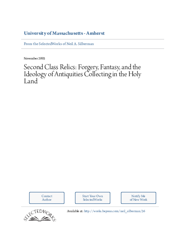 (PDF) Second Class Relics: Forgery, Fantasy, and the Ideology of ...