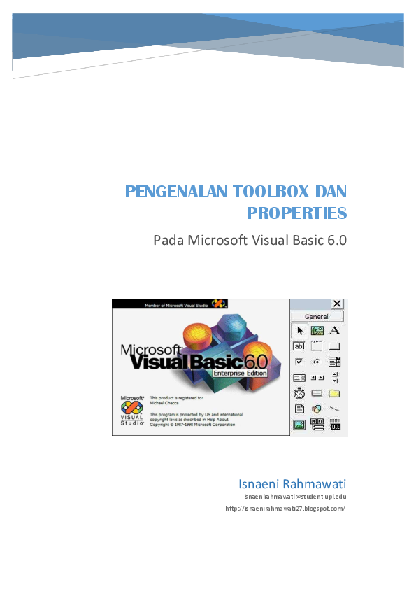 (PDF) Pengenalan Toolbox dan properties Dalam Visual Basic 6.0