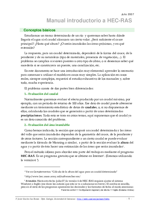 (PDF) Manual HEC RAS