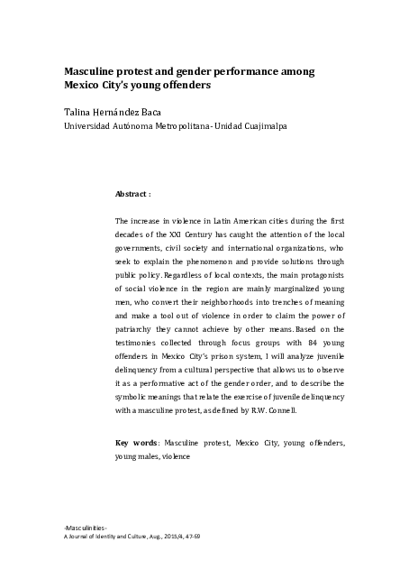 (PDF) Masculine protest and gender performance among Mexico City’s ...