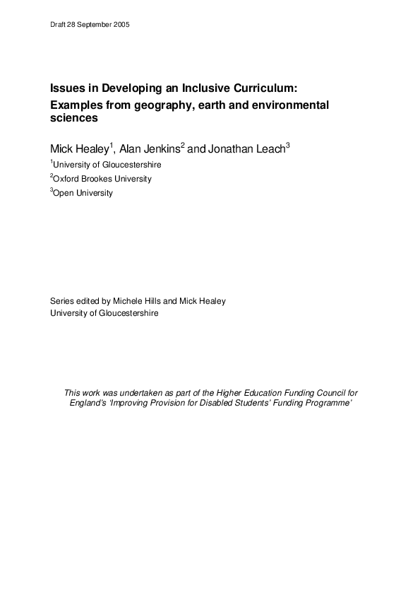 (PDF) Issues in developing an inclusive curriculum: examples from ...