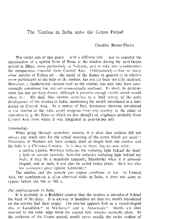 (PDF) The Nimbus in India up to the Gupta Period, Silk Road Art and ...