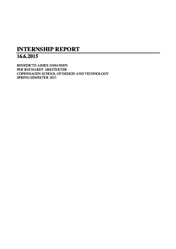 (PDF) INTERNSHIP REPORT at Buchardt Architects