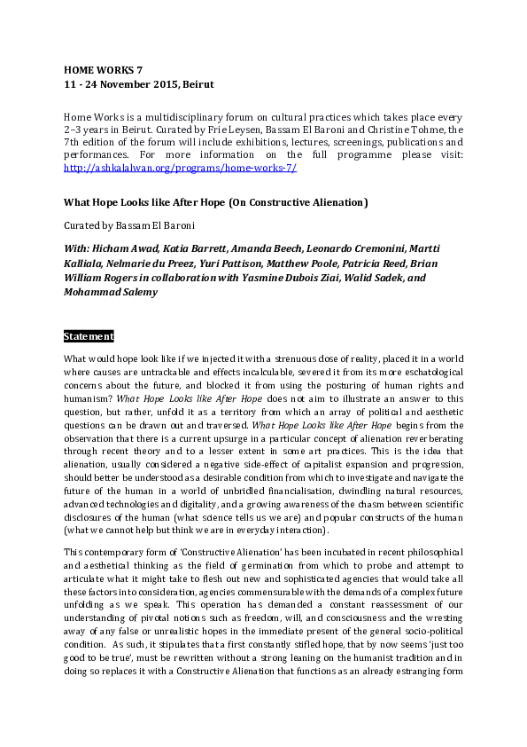 (PDF) Guide Material & Statement for: What Hope Looks like After Hope ...