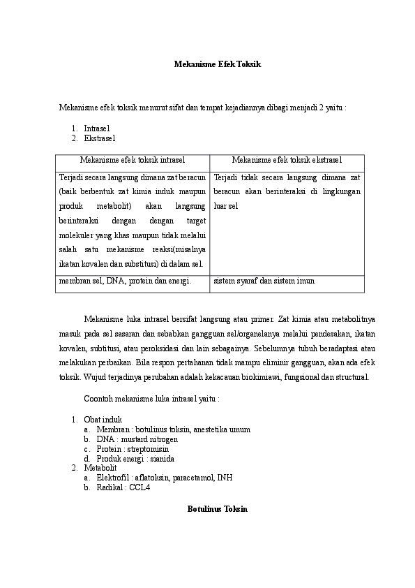 (DOC) Mekanisme Efek Toksik