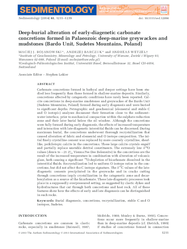 (PDF) Diagenesis of spiculites and carbonates in a Permian temperate ...