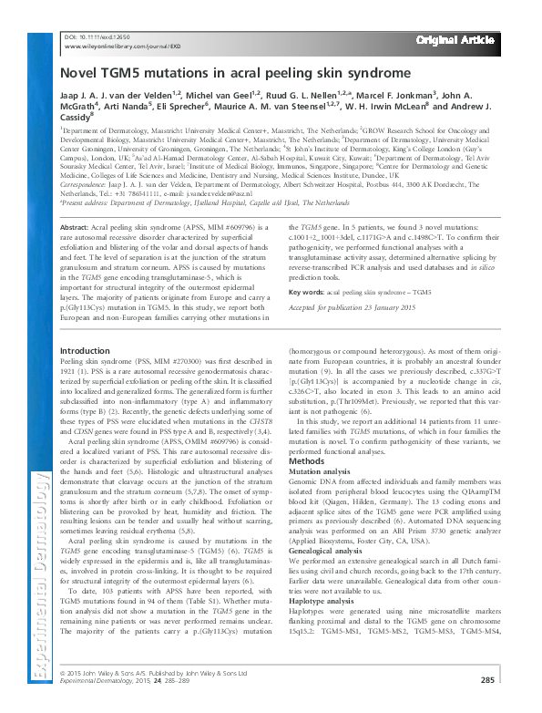 (PDF) Acral peeling skin syndrome in two East-African siblings: case ...