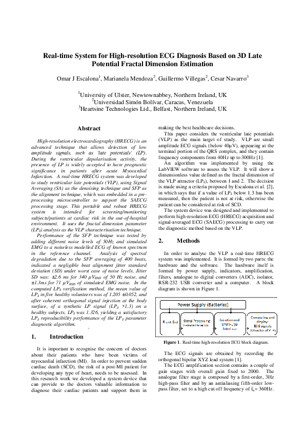 (PDF) Real-time System for High-Resolution ECG Diagnosis Based on 3D Late Potentials Fractal ...