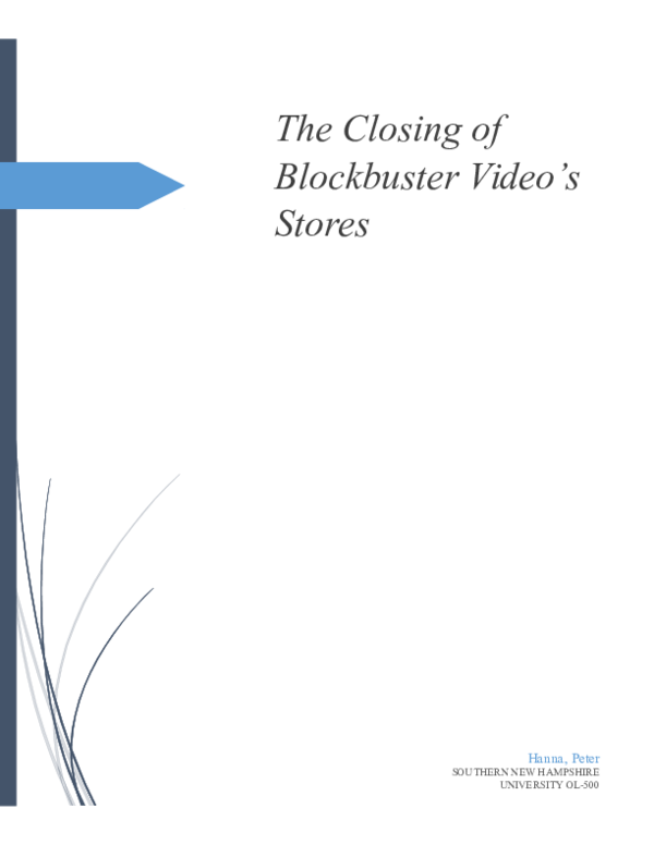 (DOC) Final Paper Blockbuster Video