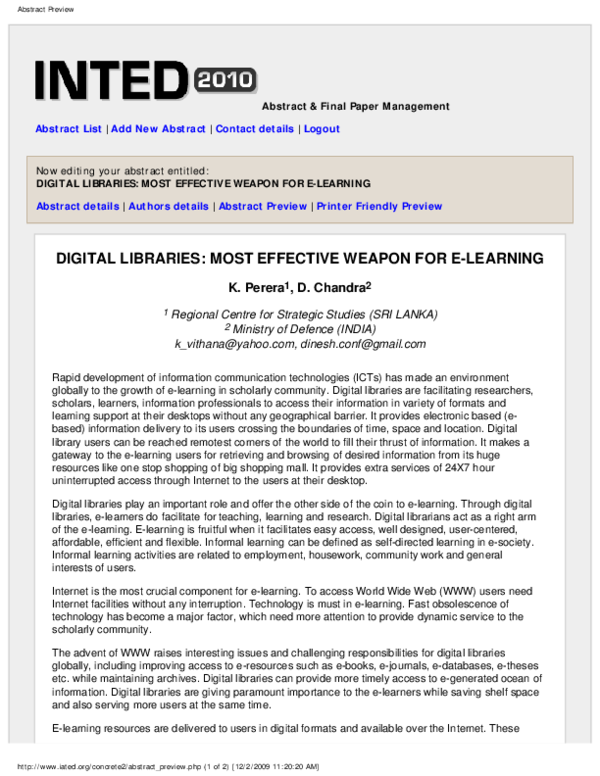 (PDF) Digital Libraries as Key Tools in E-learning Resources