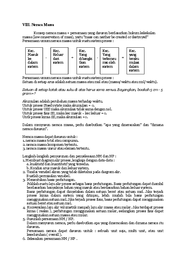 (DOC) NERACA MASSA MIXING