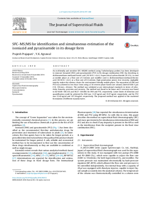 (PDF) SFC–MS/MS for identification and simultaneous estimation of the ...