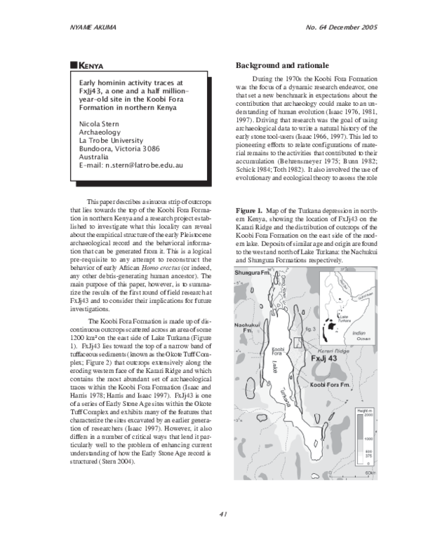 (PDF) Early hominin activity traces at FxJj43, a one and a half million ...