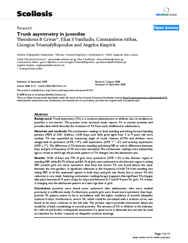 (PDF) Trunk asymmetry in juveniles