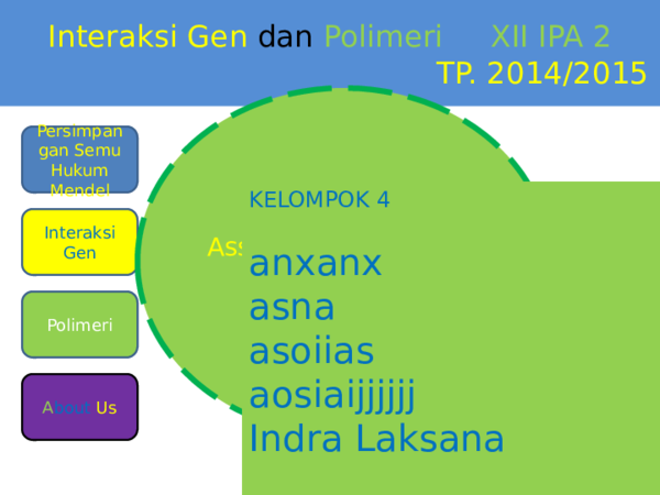 (PPT) Interaksi gen dan Polimeri XII IPA 2