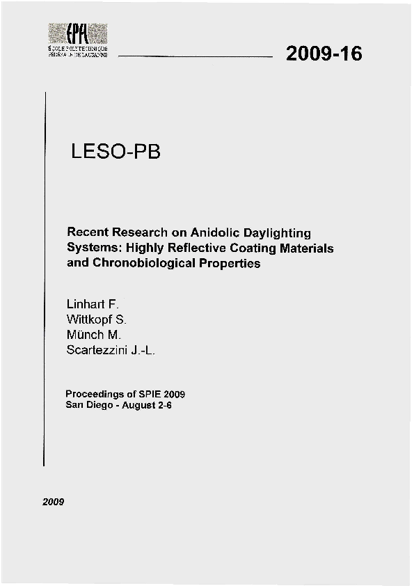 (PDF) Recent research on anidolic daylighting systems: Highly ...