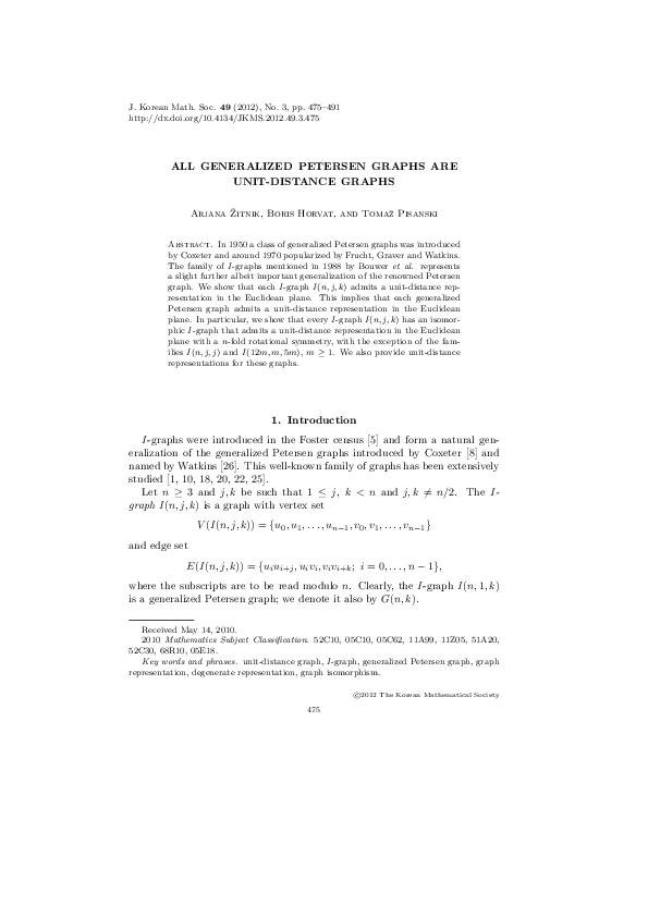 (PDF) All generalized Petersen graphs are unit-distance graphs