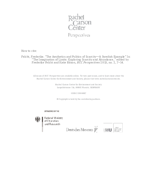 (PDF) „The Aesthetics and Politics of Scarcity – A Swedish Example“, in ...