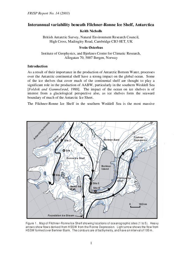 (PDF) Interannual Variability In The Ocean Conditions Beneath Filchner ...