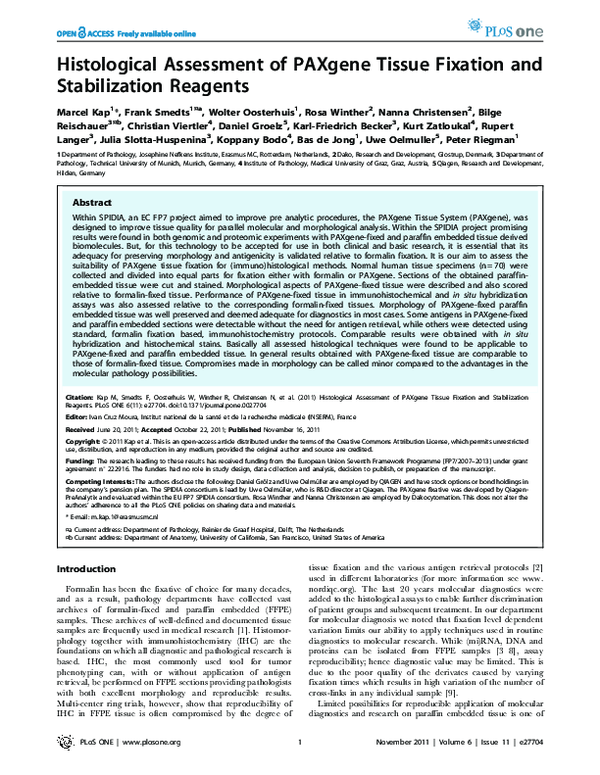 (PDF) Histological Assessment of PAXgene Tissue Fixation and ...