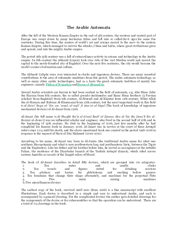 (DOC) The Arabic Automata | driss alaoui - Academia.edu